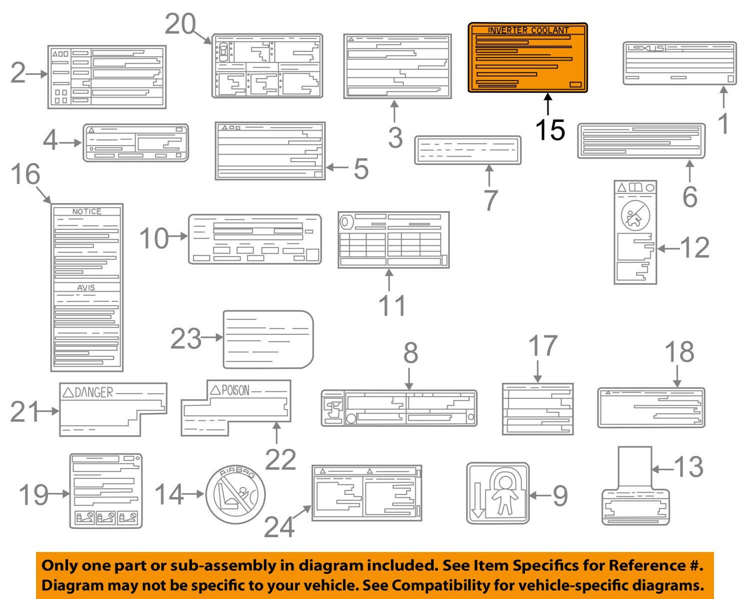 TOYOTA OEM Labels-Information or Warning Sticker G92A176010 | eBay UK