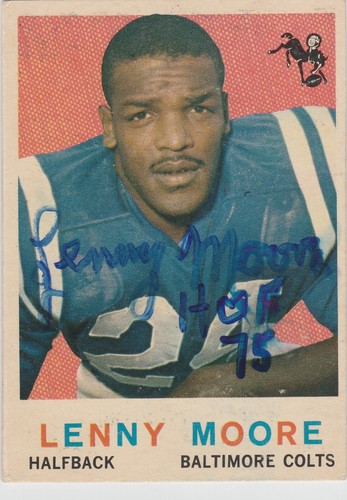 Lenny Moore signed 1959 Topps Baltimore Colts autograph | eBay