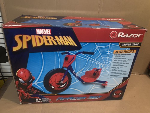 Rare Marvel Spider-Man Kids Razor Caster Trike Rip Rider 360 New In Box ...