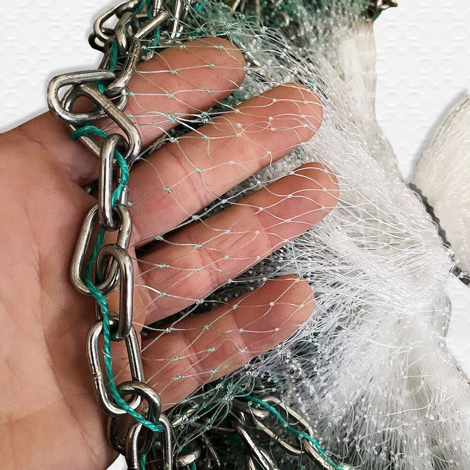 Cast Net Bait 5-10 Ft Mono Drawstring 3/8"-1/2"-1"-2" CHAIN Bottom ...