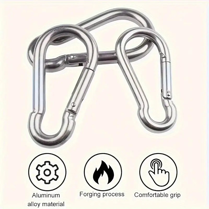 20 Pcs Aluminum Carabiner Gourd Shape Spring Clip Snap Key Hook ...