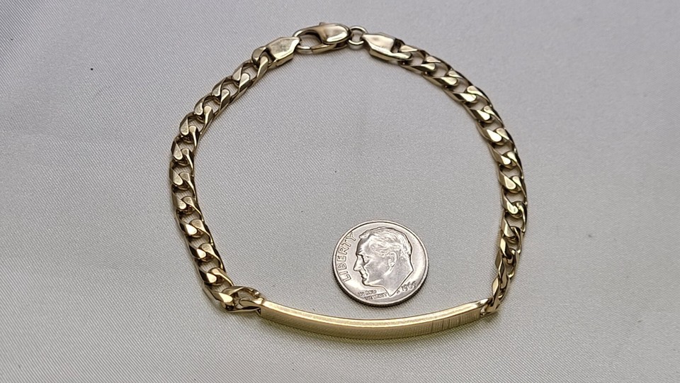 Vintage MILOR Italy 585 14K Yellow Gold Curb Link ID Bracelet 8" | eBay