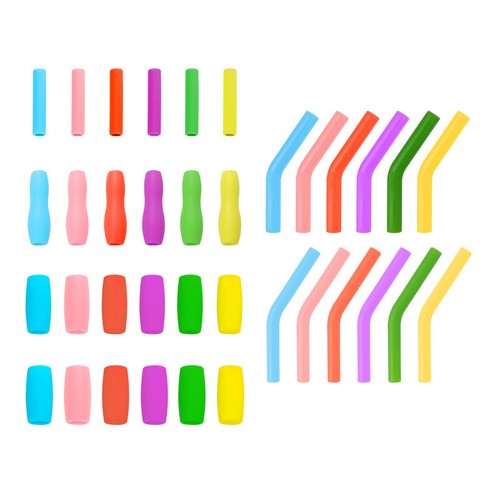 6pcs Straw Tip Cover Silicone Straw Cap Protective Anti-scalding ...