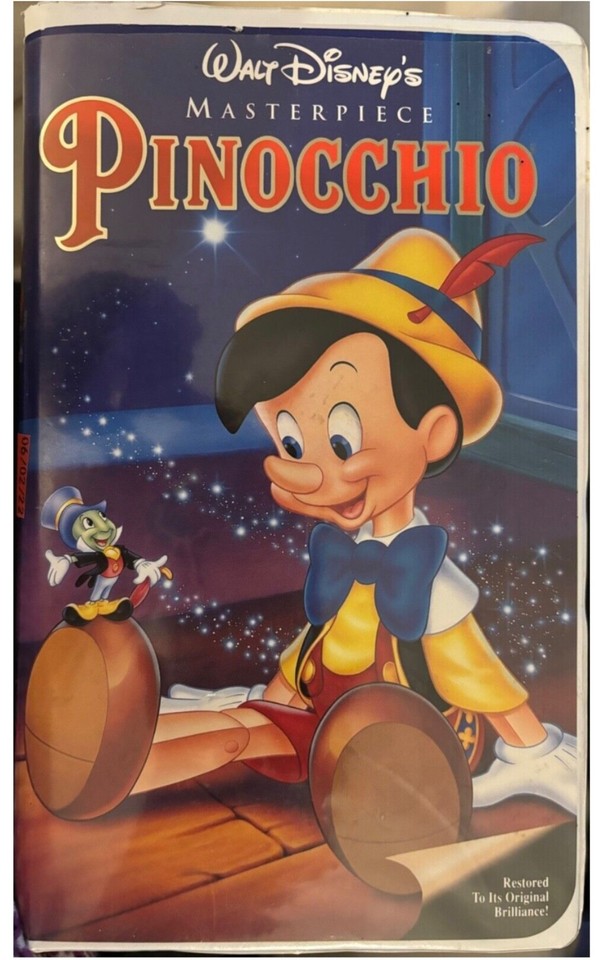 1993 WITH STICKER Good Walt Disney's Pinocchio VHS The Masterpiece ...
