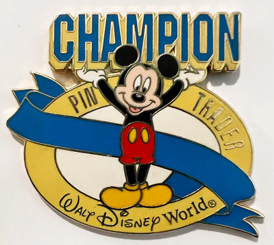 Mickey Mouse Pin Trader Champion Yellow Blue Summer 2001 Cast Disney ...