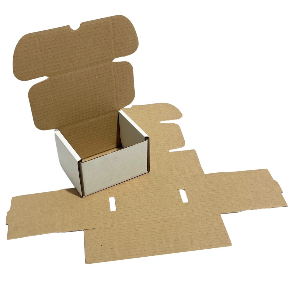 WHITE SHIPPING CARDBOARD BOXES POSTAL MAILING GIFT PACKET SMALL PARCEL ...