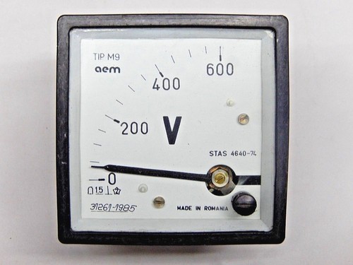 Romanian REM MILITARY Voltmeter (0-600V) ±1.5% From 1980's panel meter ...