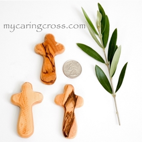 100 SMALL Pocket Holding size Comfort Crosses Made of Genuine Olive ...