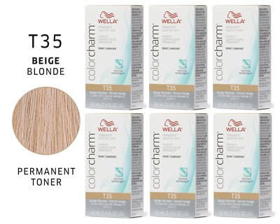 Wella Color Charm T35 Beige Blonde Permanent Liquid Hair Toner - Pack ...