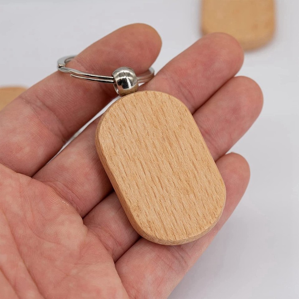 Blank Wooden Key Tag Key Diy Wood Keychains Key Wood Engraving Blanks ...