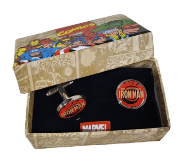Avengers Iron Man Retro Round Boxed Cuff Links Officially Licensed by ...