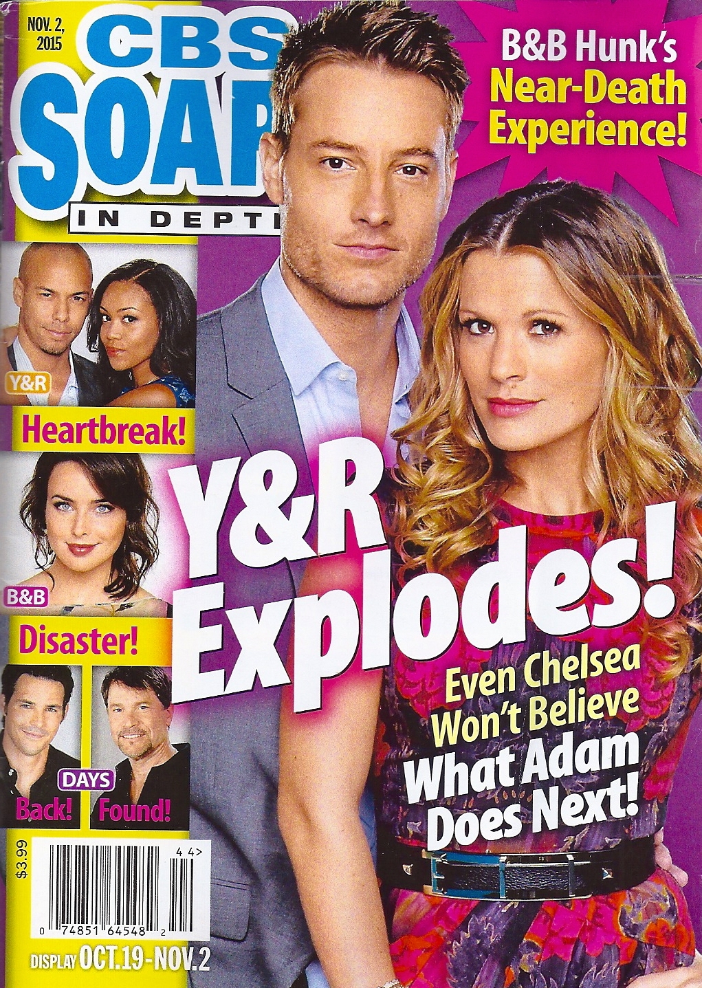 CBS Soaps In Depth Magazine November 2 2015 Justin Hartley Melissa ...