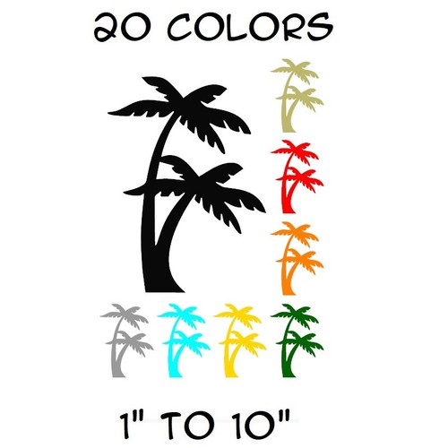 Palm Tree Sticker Vinyl Decal Tropical Island Beach Ocean Wall Car ...