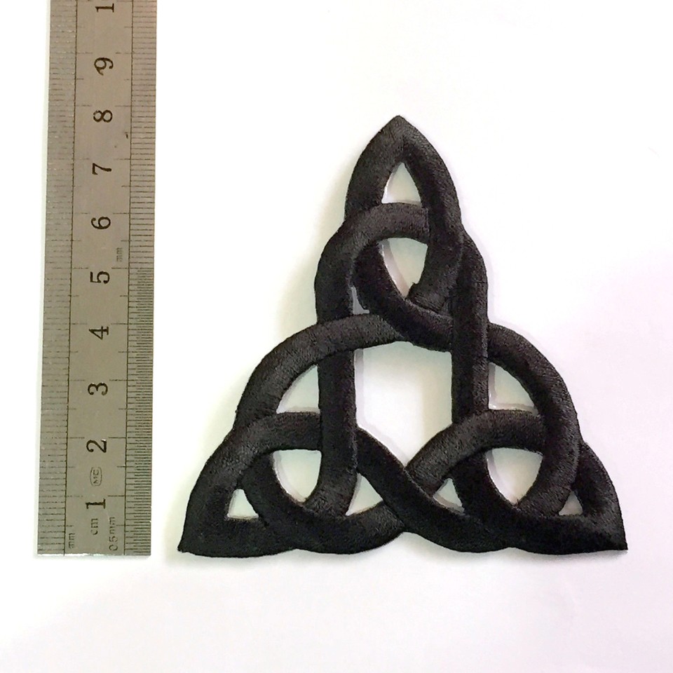 Celtic Knot Stencil Lace Applique Embroidered Iron On Patches Trinity ...