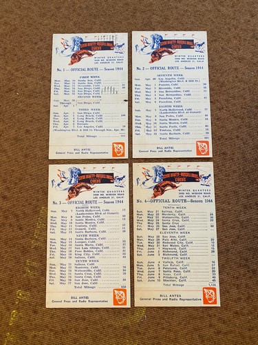Lot of 4 Clyde Beatty Russell Bros Circus 1944 Route Card Program Book ...