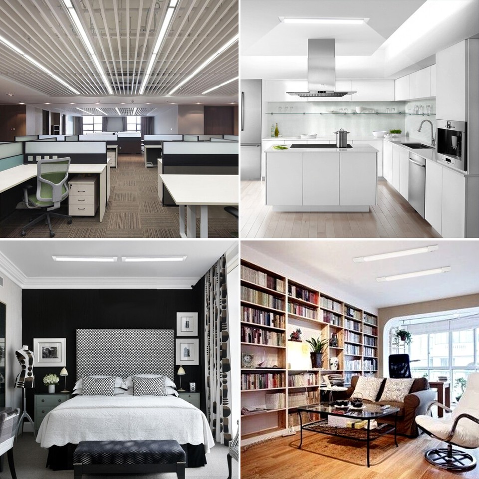 LED Slim Ceiling Batten Tube Light Linear Fluro Fluorescent 30CM 60CM ...