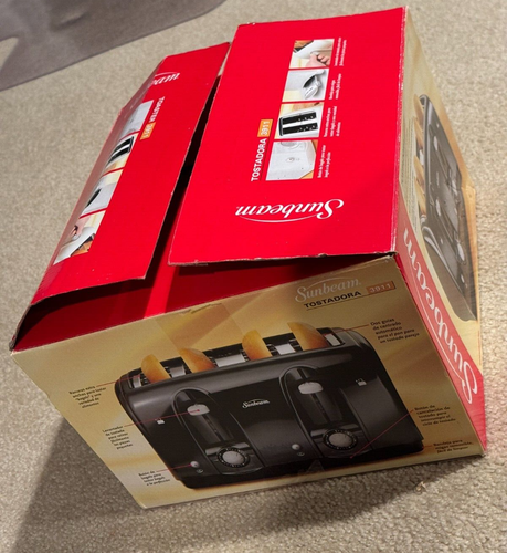 Sunbeam 3911 Extra Wide 4 Slots Toaster With Bagel Select & Stop Toast ...