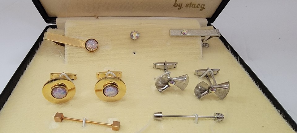 Vintage Men's Jewelry by Stacy Cufflink, Tie Tack, Tie Bar, & Tie Clip Box Set | eBay