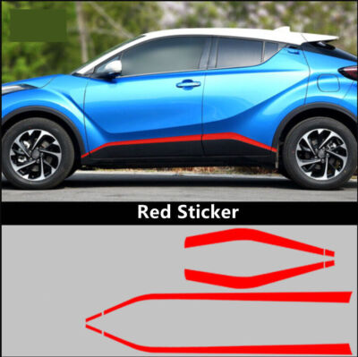 For Toyota C~HR CHR Vinyl Red Sticker Car Door Body Molding Cover Trim ...