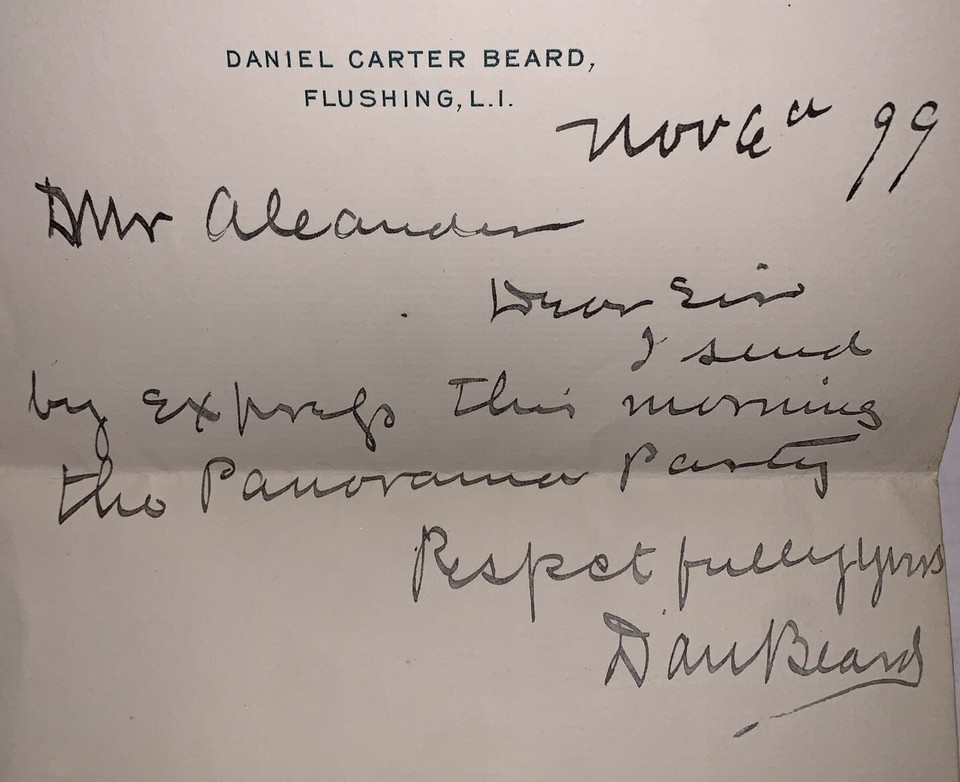 Scritta a Mano Firmato Lettera, By Daniel Carter Barba, Ragazzo Scout ...