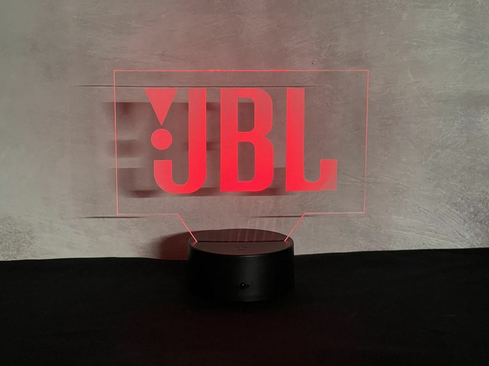 JBL LED Edge Lit Lighted Sign W/ 16 Color Base And Remote 7.8" x 7.1 ...