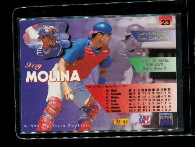 Vintage 1995 SIGNATURE RC AUTOGRAPH Baseball Card #23 IZZY MOLINA ...