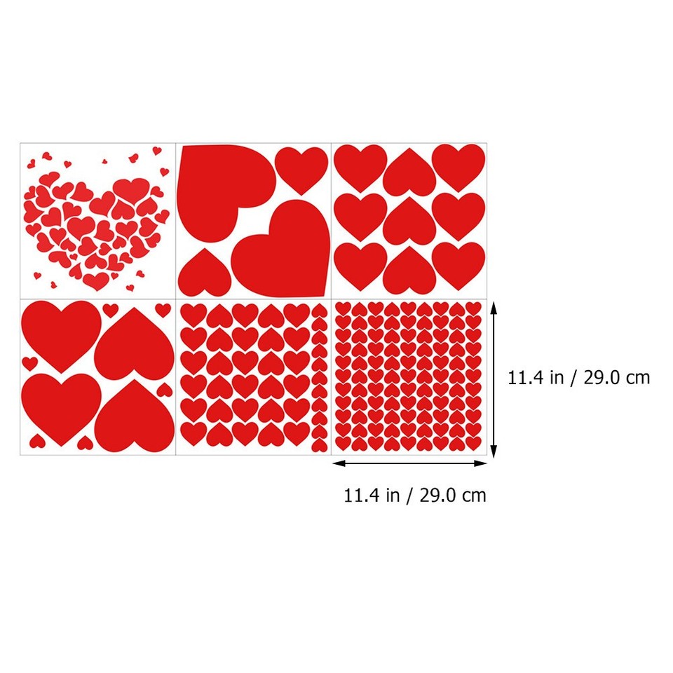 Heart Wall Stickers Valentine's Day Decoration PVC Shop Window Decals ...