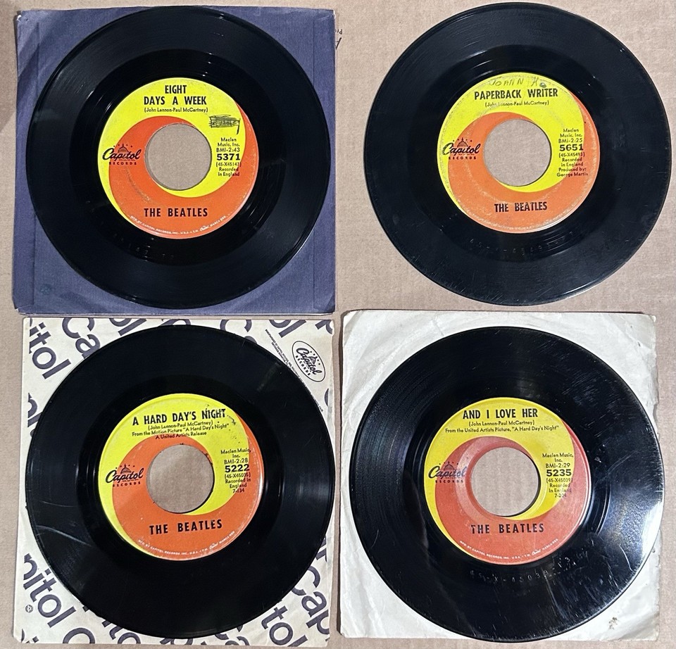 Four (4) Beatles 45 rpm Records In Great Shape. | eBay