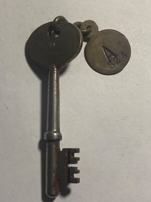 Vintage BRASS Hotel Motel Room Key Fob & Skeleton Key #A324 | eBay