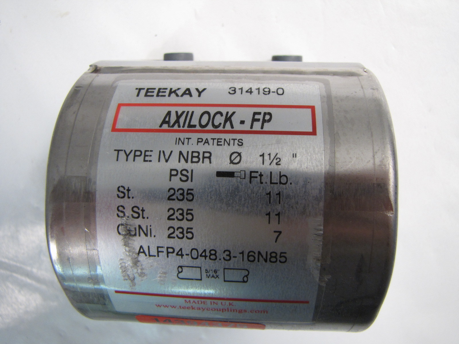 1-1/2" Teekay Axilock-FP Fire Proof Pipe Coupling 31419-0 / ALFP4-048.3 ...