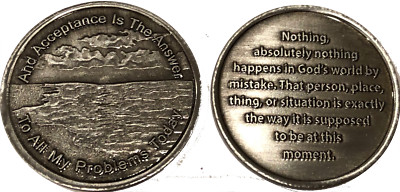 Acceptance Is The Answer Beach Sunrise AA Medallion Chip 449 417 | eBay
