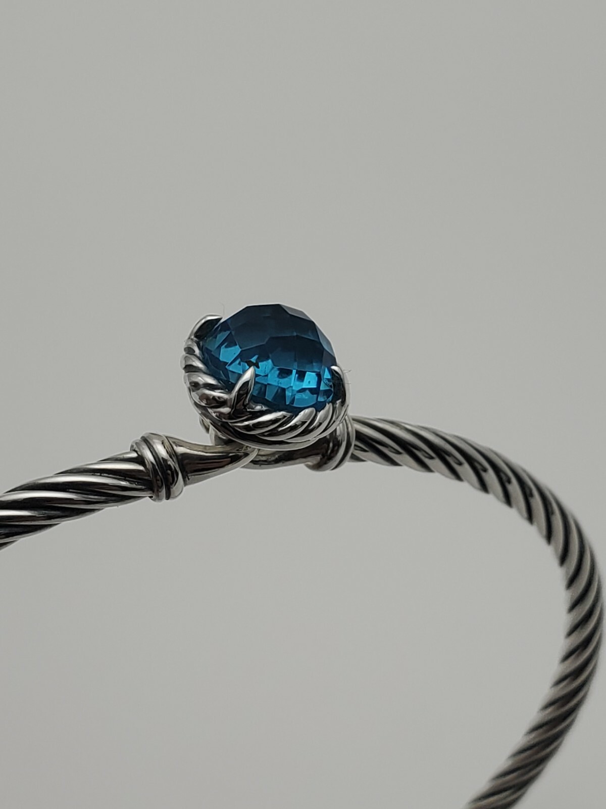 David Yurman Cable Chatelaine Blue Topaz Bangle Brace… - Gem