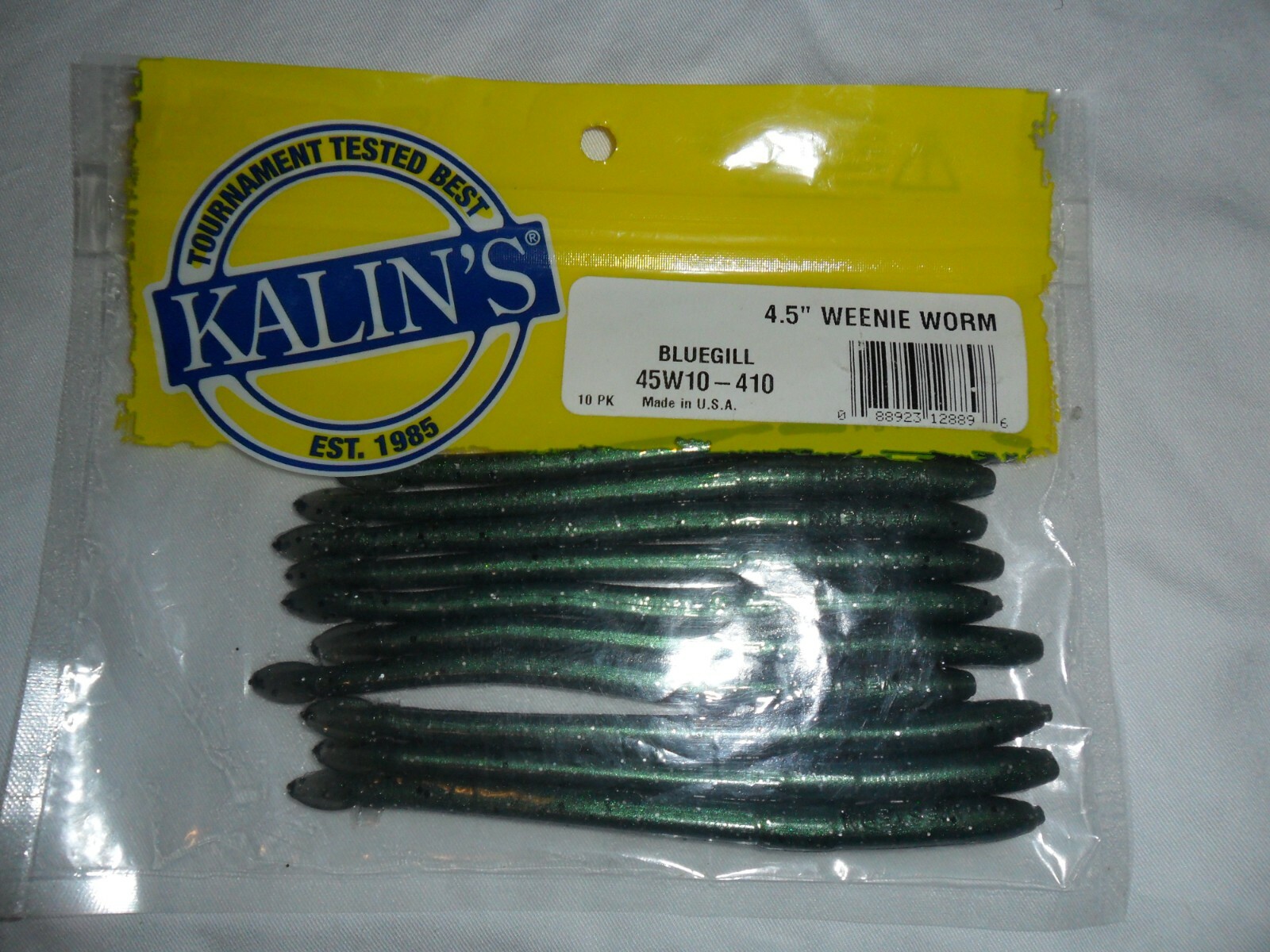kalin's #45W10-410 fishing lures 4.5" Weenie Worm Bluegill Bait-1ea ...