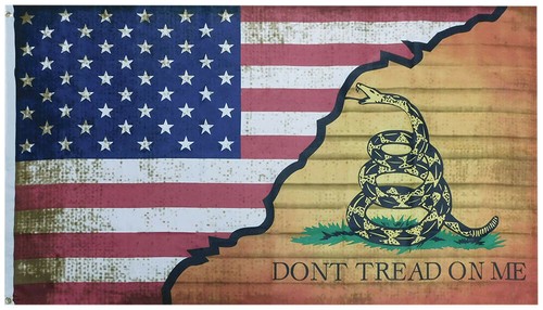 6x10 USA Gadsden Dtom Mélange Vintage Combo 100D Tissé Poly Nylon 6'x10 ...