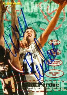Will Perdue autographed Basketball Card (San Antonio Spurs) 1996 Fleer ...