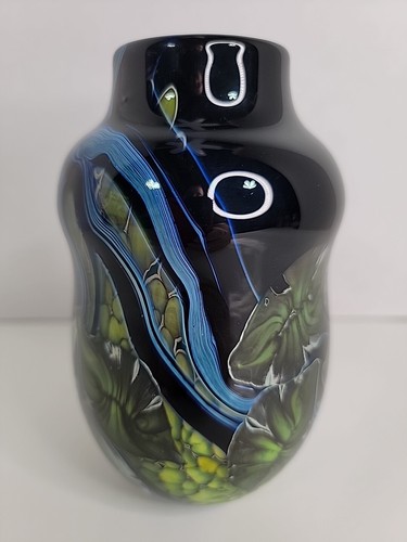 2008 Jeremiah Lotton 6" Multi-Flora art glass studio Paperweight Vase ...