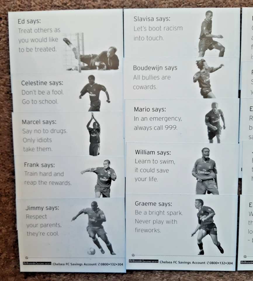Set of 20 Chelsea F C Player cards, Britannia Building Society 2001/02 ...