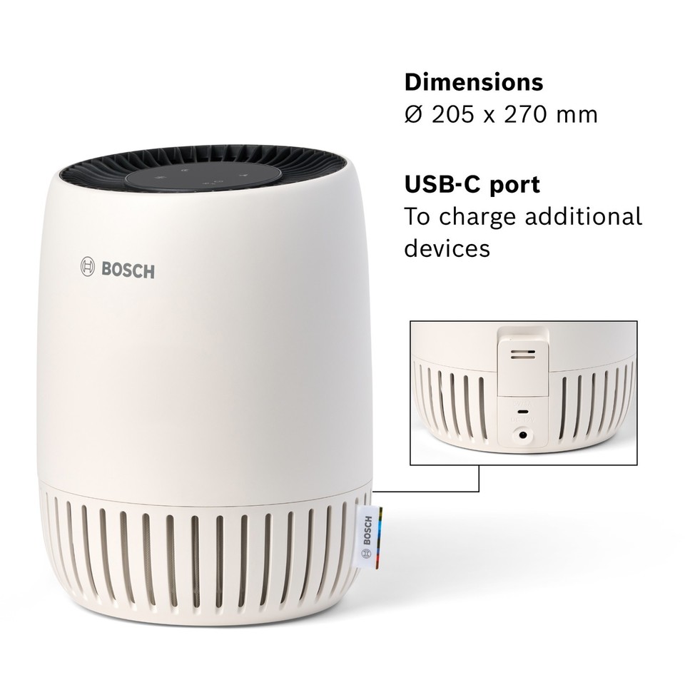 Bosch Air 500 Air Purifier - For Rooms up to 23 m² - CADR: 100 m³/h ...