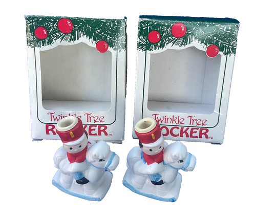2 Pc. JASCO Twinkle Tree Rocker Soldier Dressed in Red Riding White ...