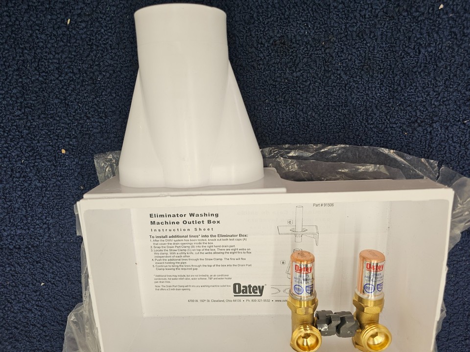 Oatey 38658 1/2" PEX Washing Machine Supply Box Quarter-Turn F1960 | eBay