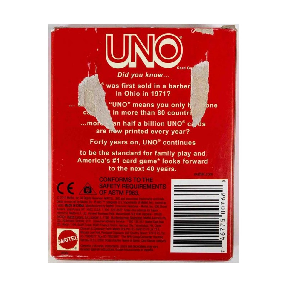 Mattel Cardgame UNO (40th Anniversary Ed) Box VG+/EX 746775007669| eBay