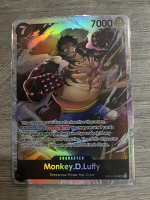 Monkey D Luffy OP04-090 SR Foil English One Piece TCG Kingdoms of ...