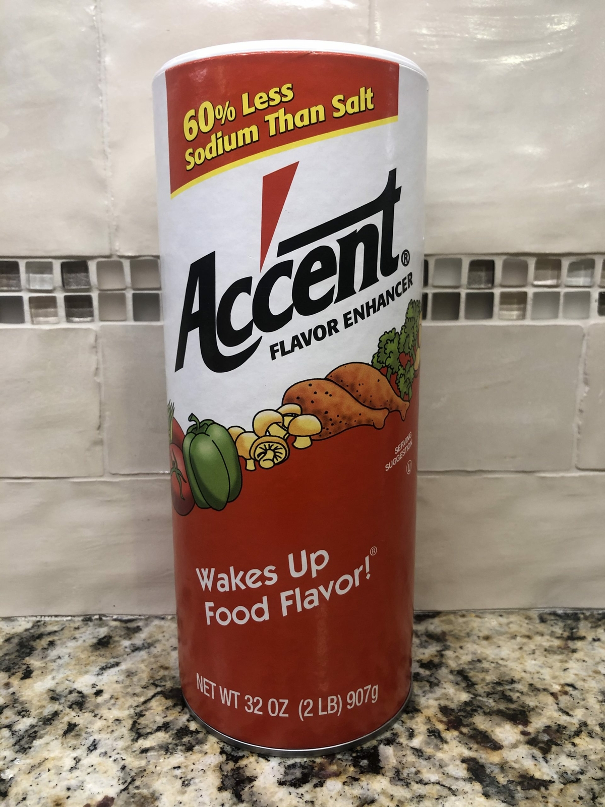Accent All Natural Flavor Enhancer Seasoning 32 oz Less Sodium fish ...