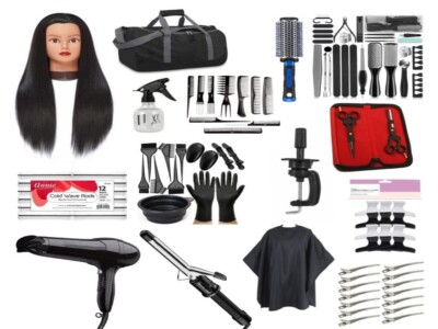 Hair Styling School Cosmetology Student Kit Mannequin Head State Board ...