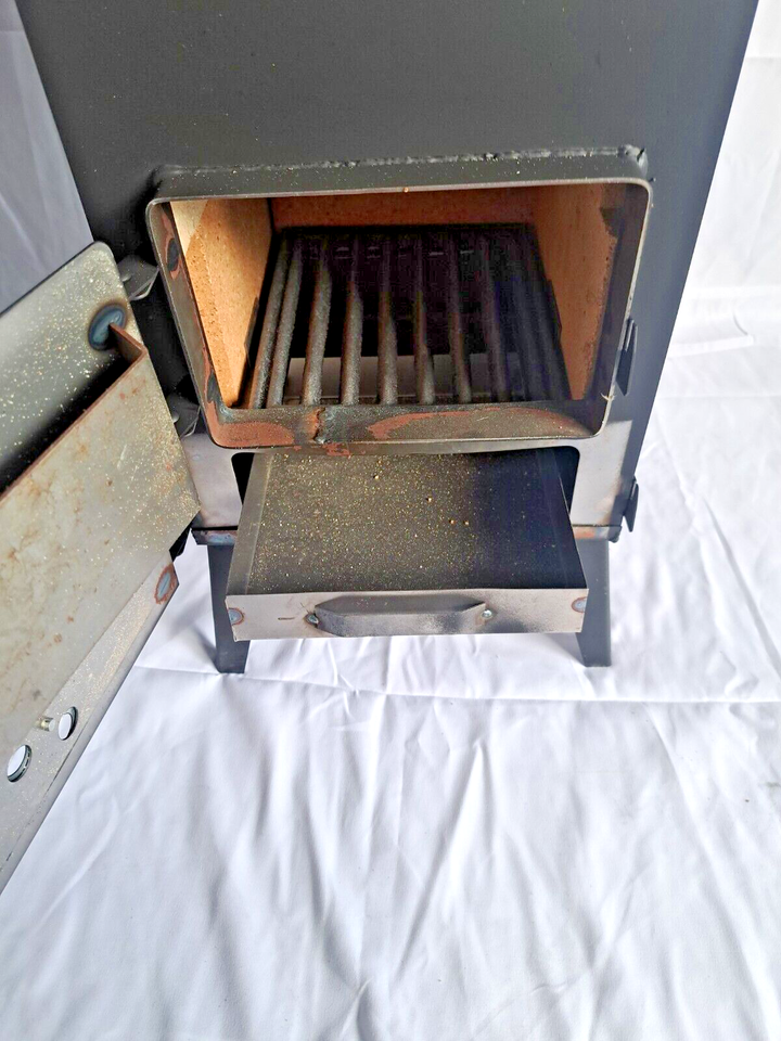 LOG WOOD BURNER STOVE MULTIFUEL GARAGE SHED WORKSHOP HEATER 7 CHAMOTTE ...