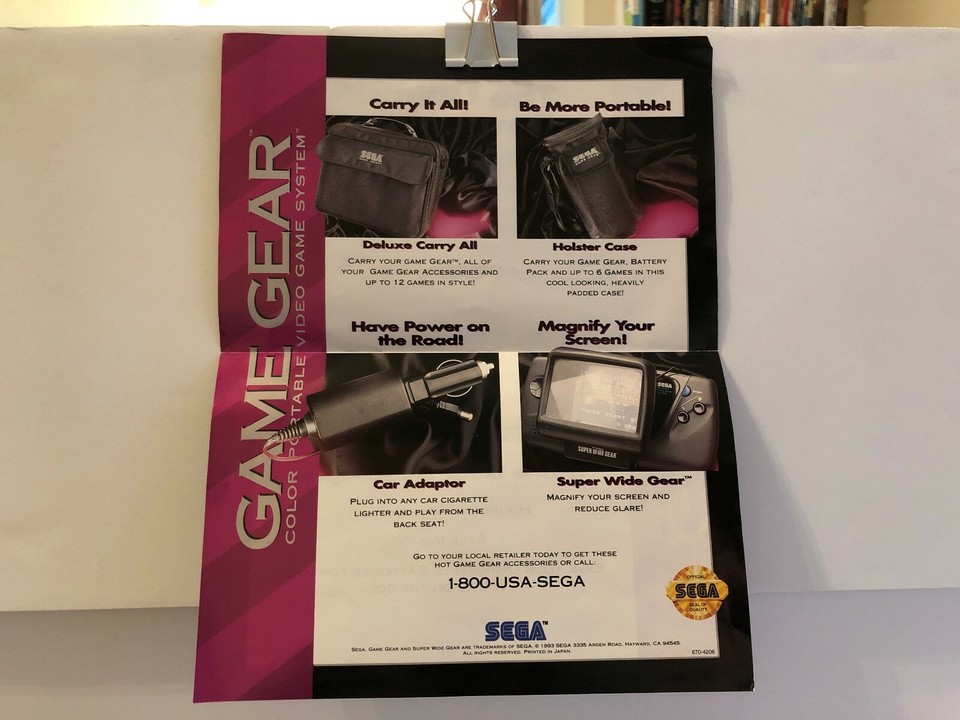 Sega Game Gear Power Back Battery Poster Insert Folded Advertisement | eBay