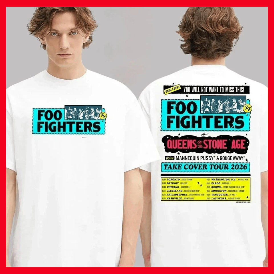 SALE 30% Foo Fighters Event Poster Take Civer Tour 2026 Dates List Two ...