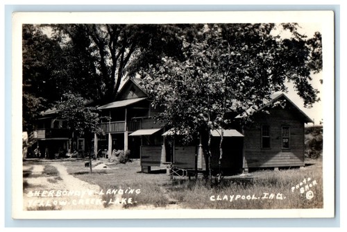 Sherbonay's Landing Yellow Creek Lake Claypool Indiana IN RPPC Photo ...