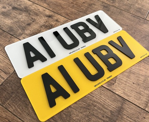 5 DIGITS 14" SHORT SIZE 4D PAIR OF NUMBER PLATES ROAD LEGAL CAR VAN MOT ...