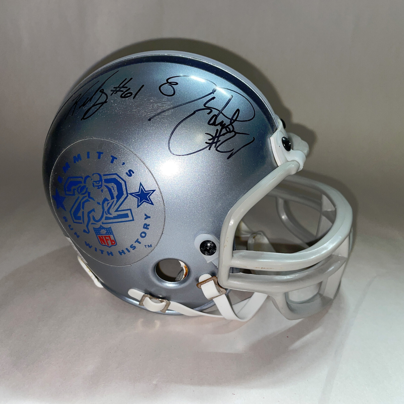 4 Multi Signed Dallas Cowboys Mini Helmet TCH Holo-Edwards Smith Garmon ...